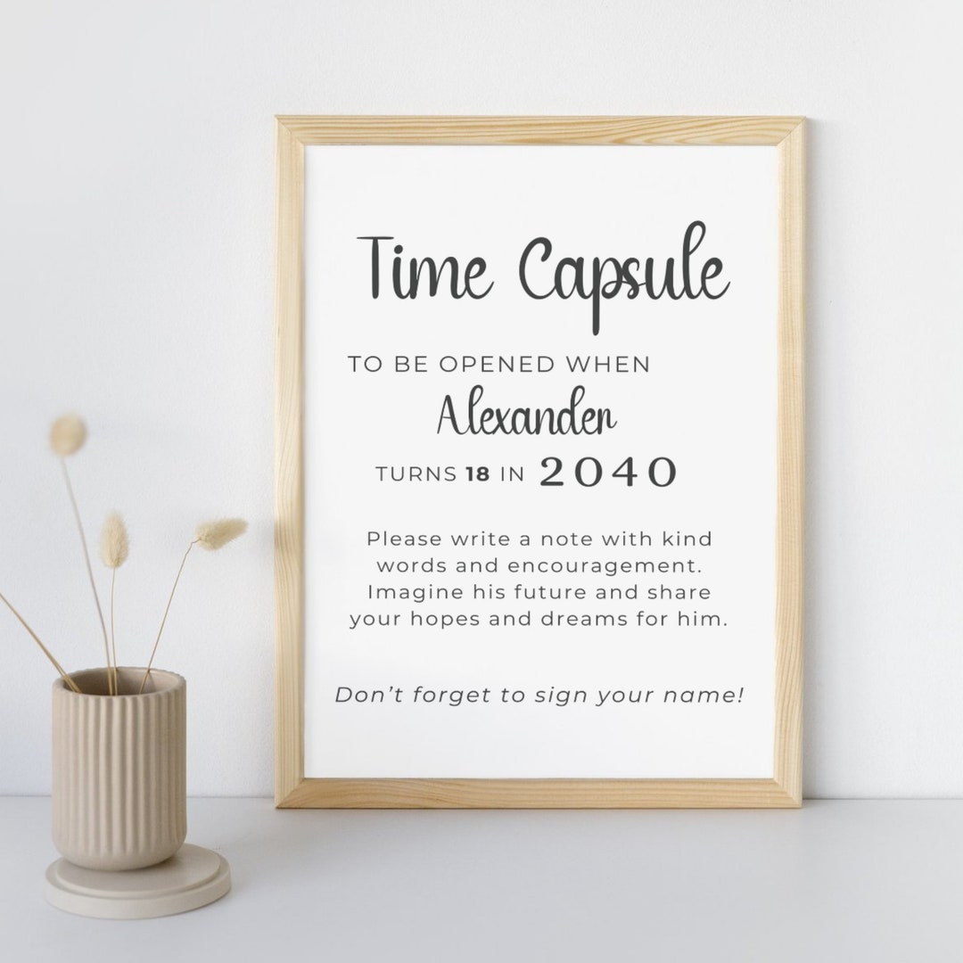 Editable Time Capsule Template First Birthday Time Capsule Baby Shower ...