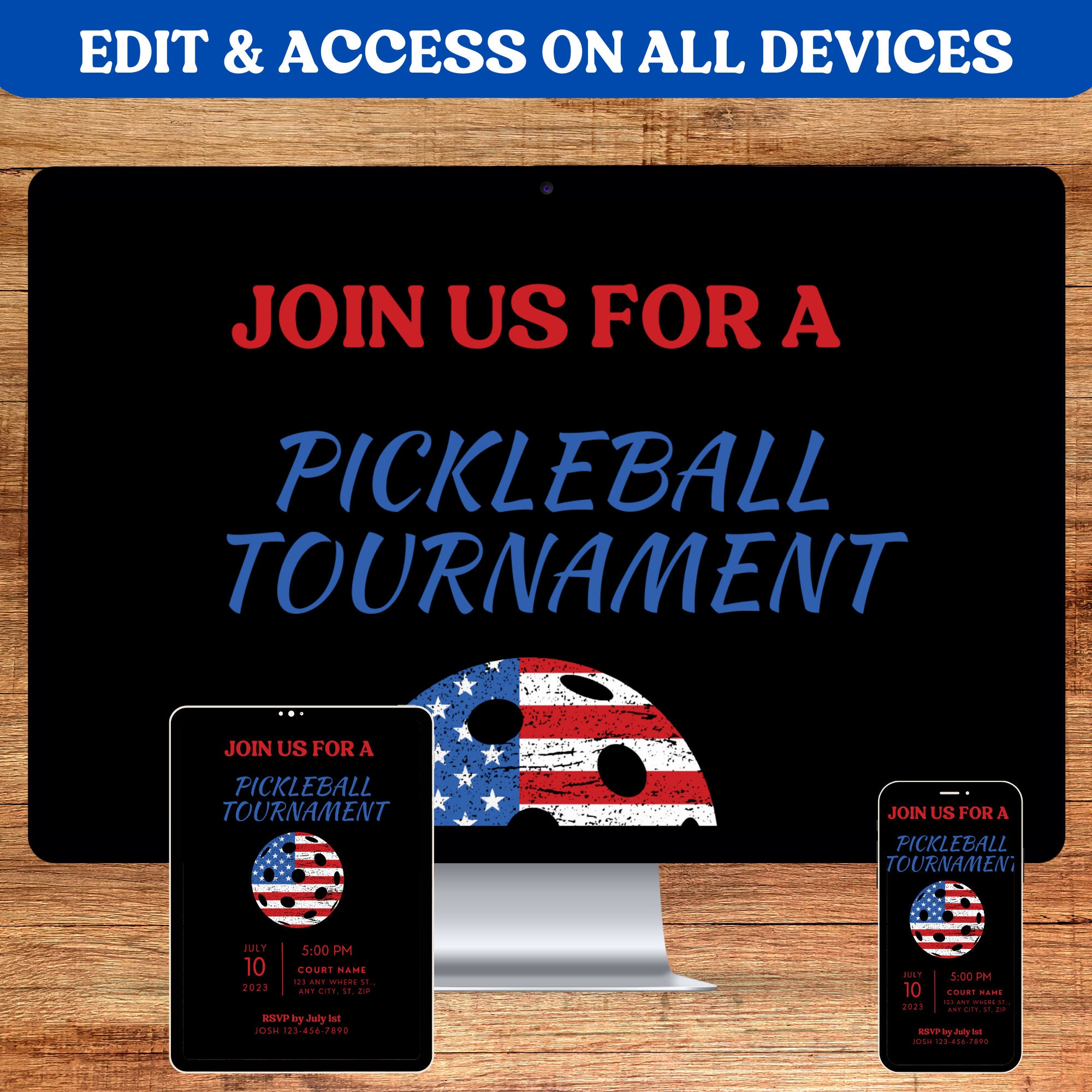 Digital Pickleball Invitation Template Pickle Ball Party Invitation ...