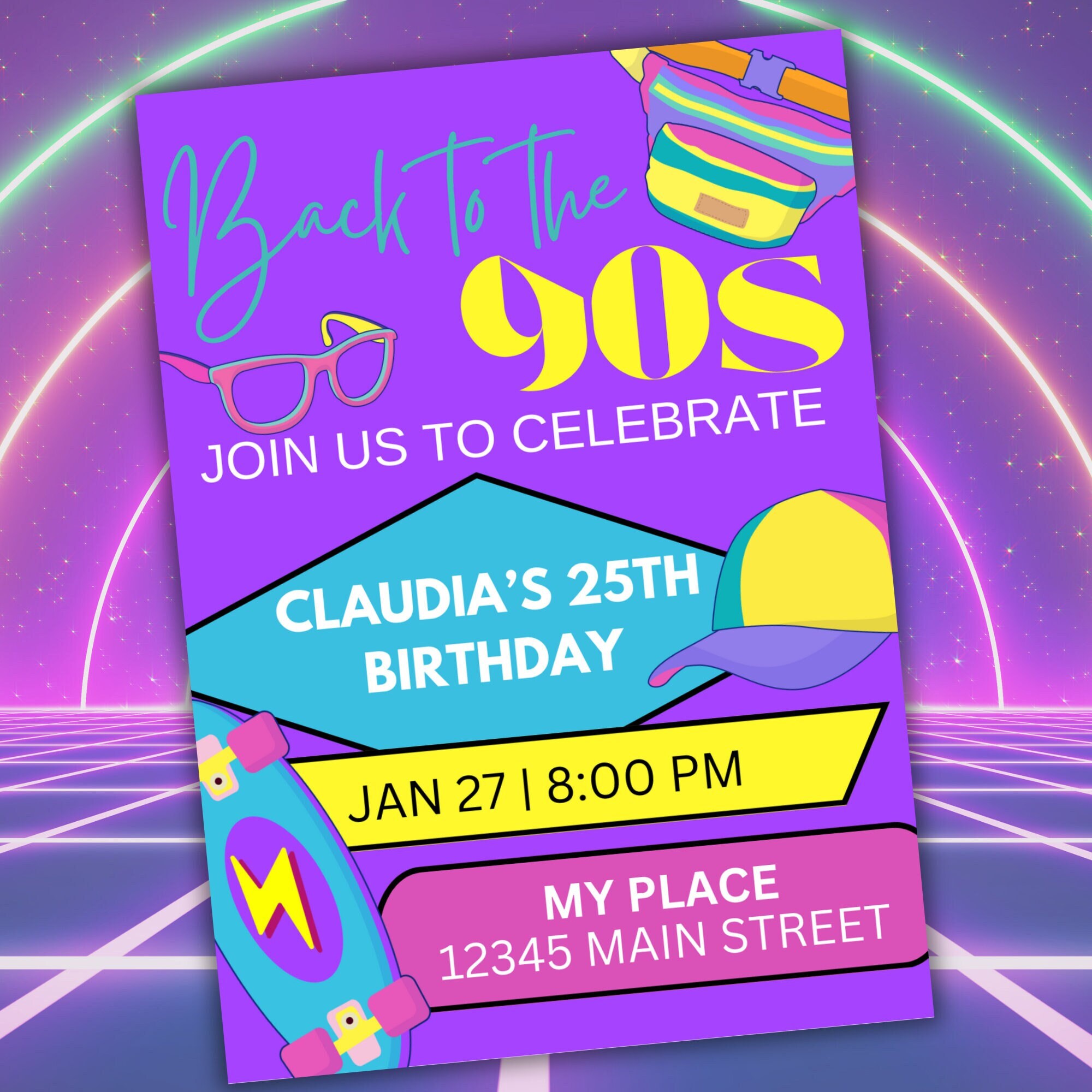 90s Party Invitation Back to the 90s 90s Party Theme 90s Birthday ...