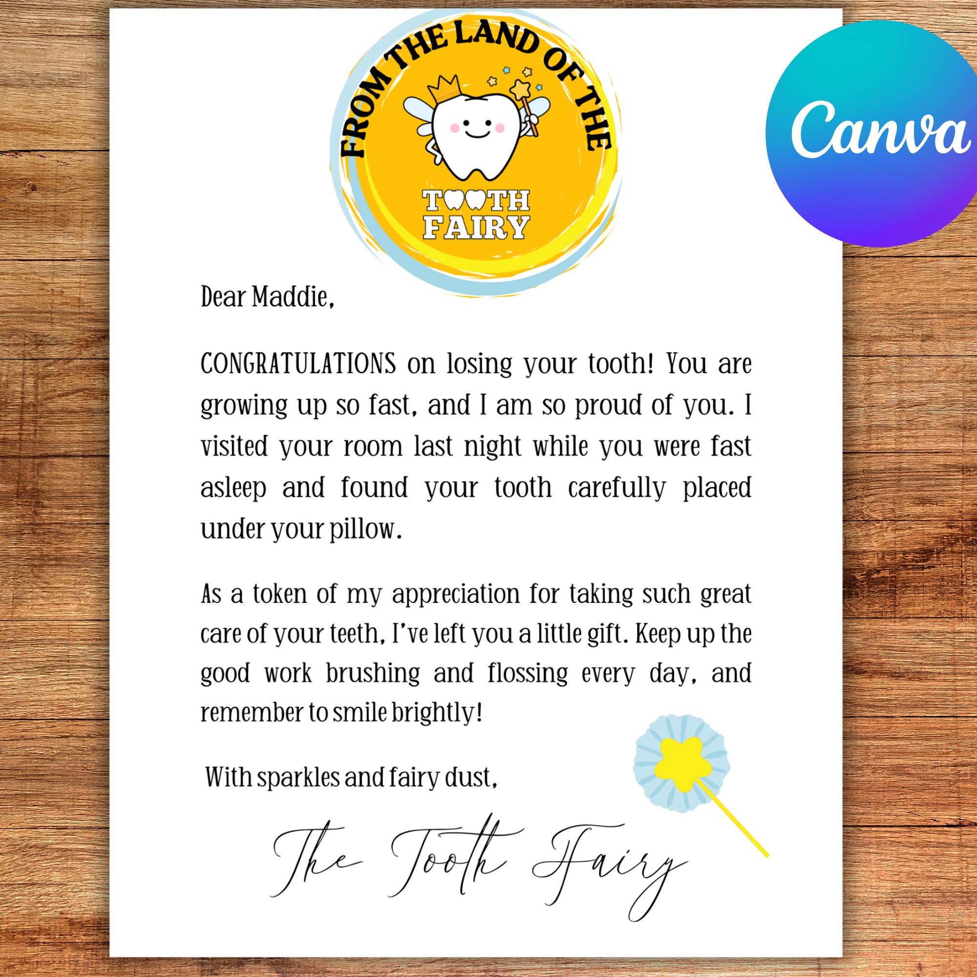 Printable Tooth Fairy Letter | Editable Tooth Fairy Note | Tooth Fairy ...