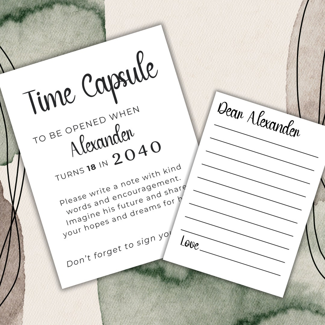 Editable Time Capsule Template First Birthday Time Capsule Baby Shower ...