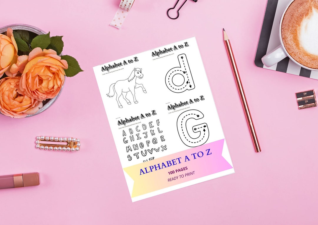 100 Alphabet A to Z Coloring Pages for Kids - Etsy