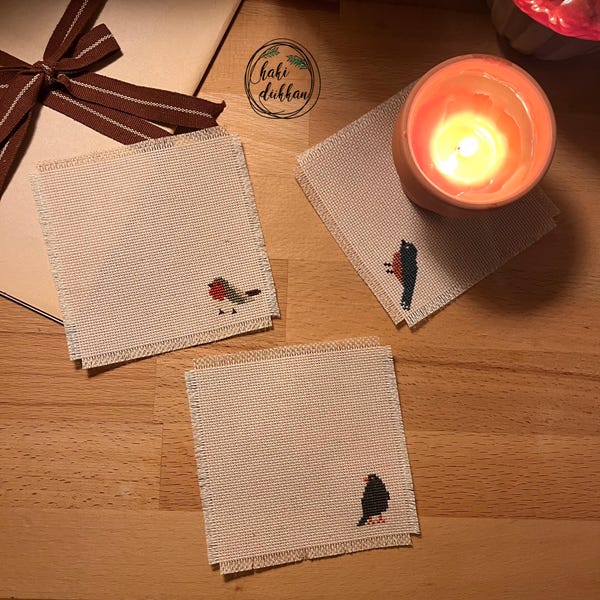 Cross Stitch Coaster - Etsy