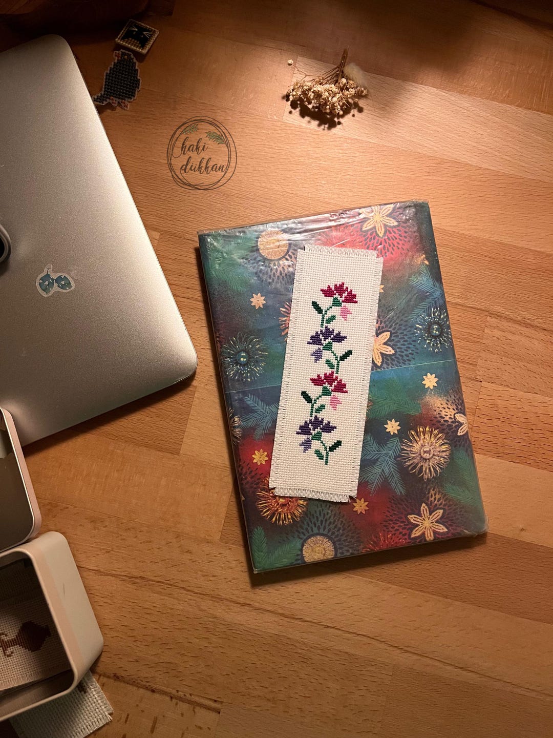 Purple and Pink Flowers Design Handmade Bookmark - Vintage Inspired ...