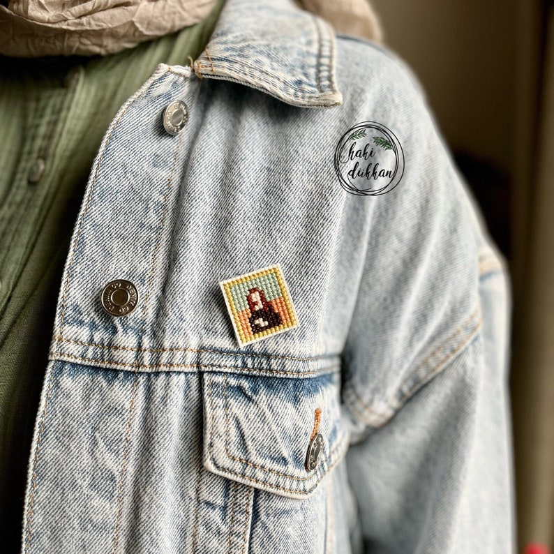 Da Vinci Mona Lisa Painting Handmade Brooch, Pin Miniature Art Brooch ...