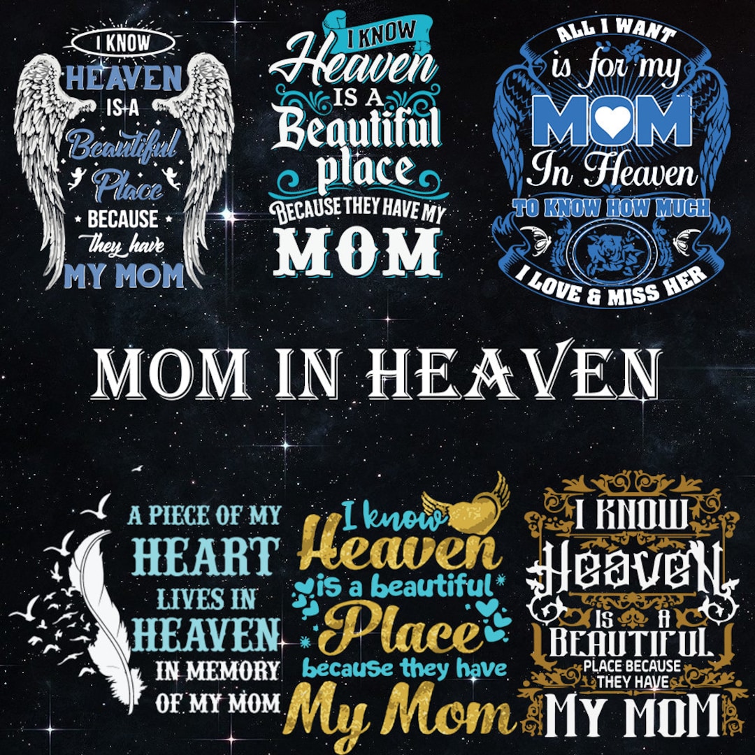 Mother's Day Svg, Mom in Heaven Svg, Beautiful Place Svg, Angel Wings ...