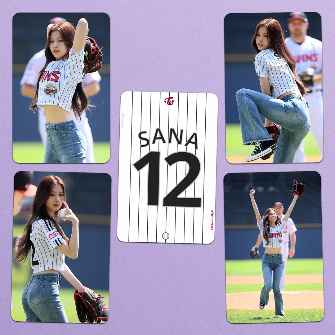 TWICE Sana LG Twins Baseball First Pitch Custom Design Photo Card Set ...