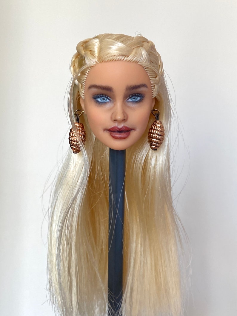 Custom Barbie Khaleesi Daenerys Targaryen Doll Repaint OOAK Blonde ...