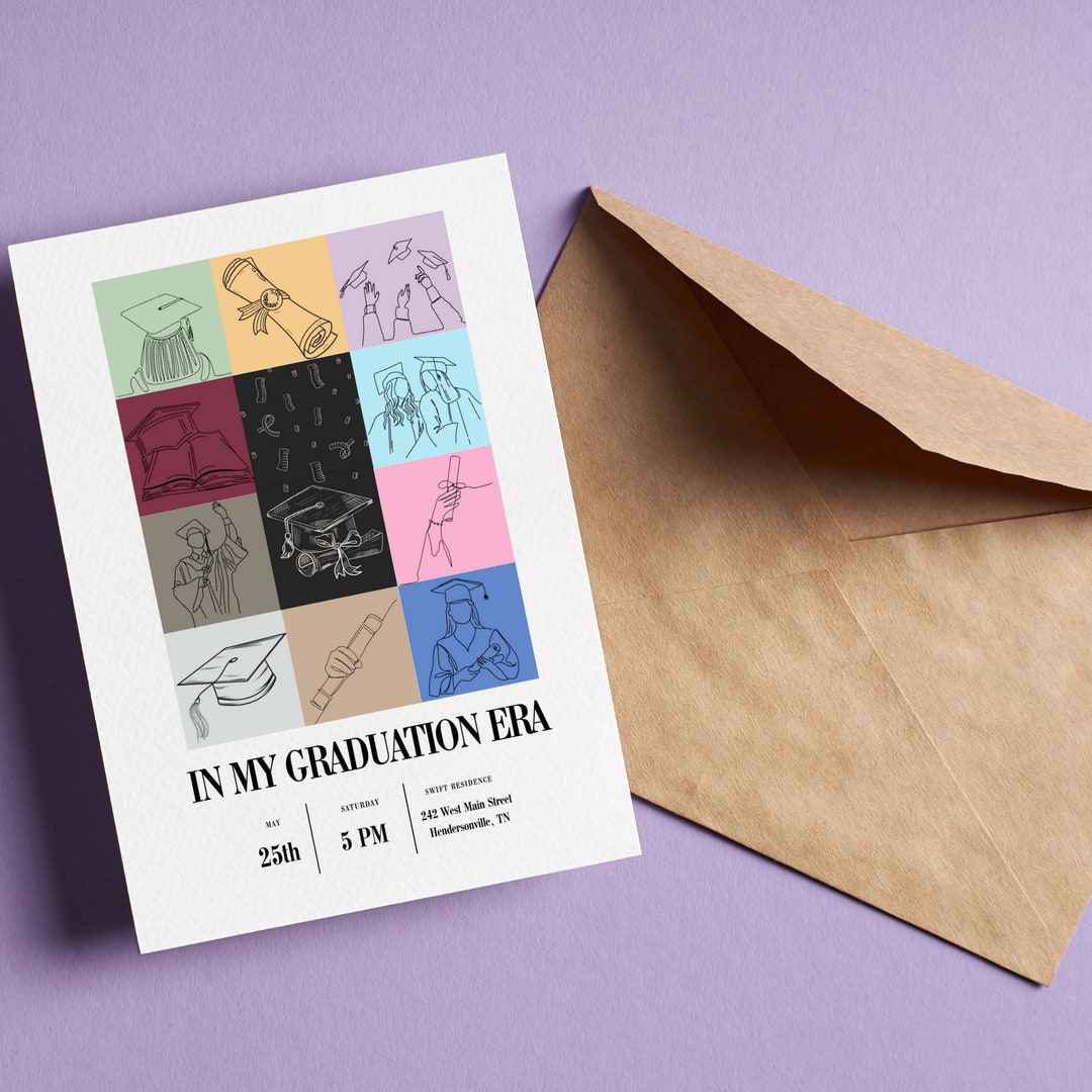 In My Graduation Era Invitation, Graduation Party Invite, Eras ...