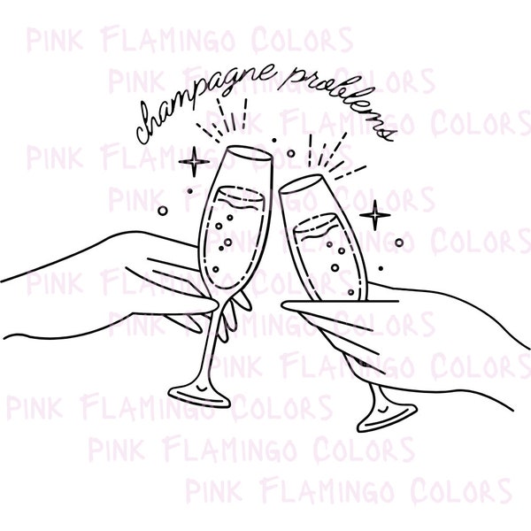Champagne Problems Svg - Etsy