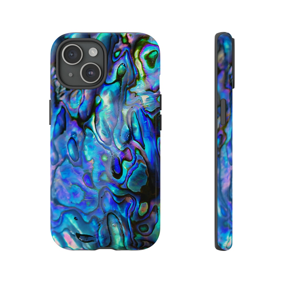 Purple and Blue Abalone Tough Dual Layer Cell Phone Case for Apple Iphone, Samsung Galaxy and ...