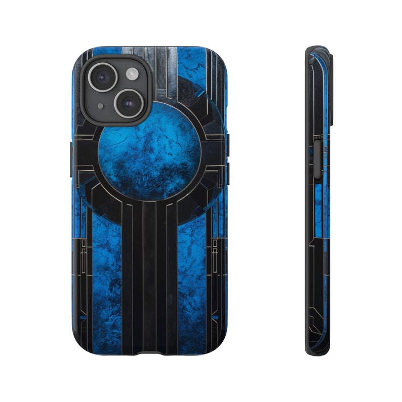 Blue and Black Art Deco Tough Dual Layer Cell Phone Case for Apple ...