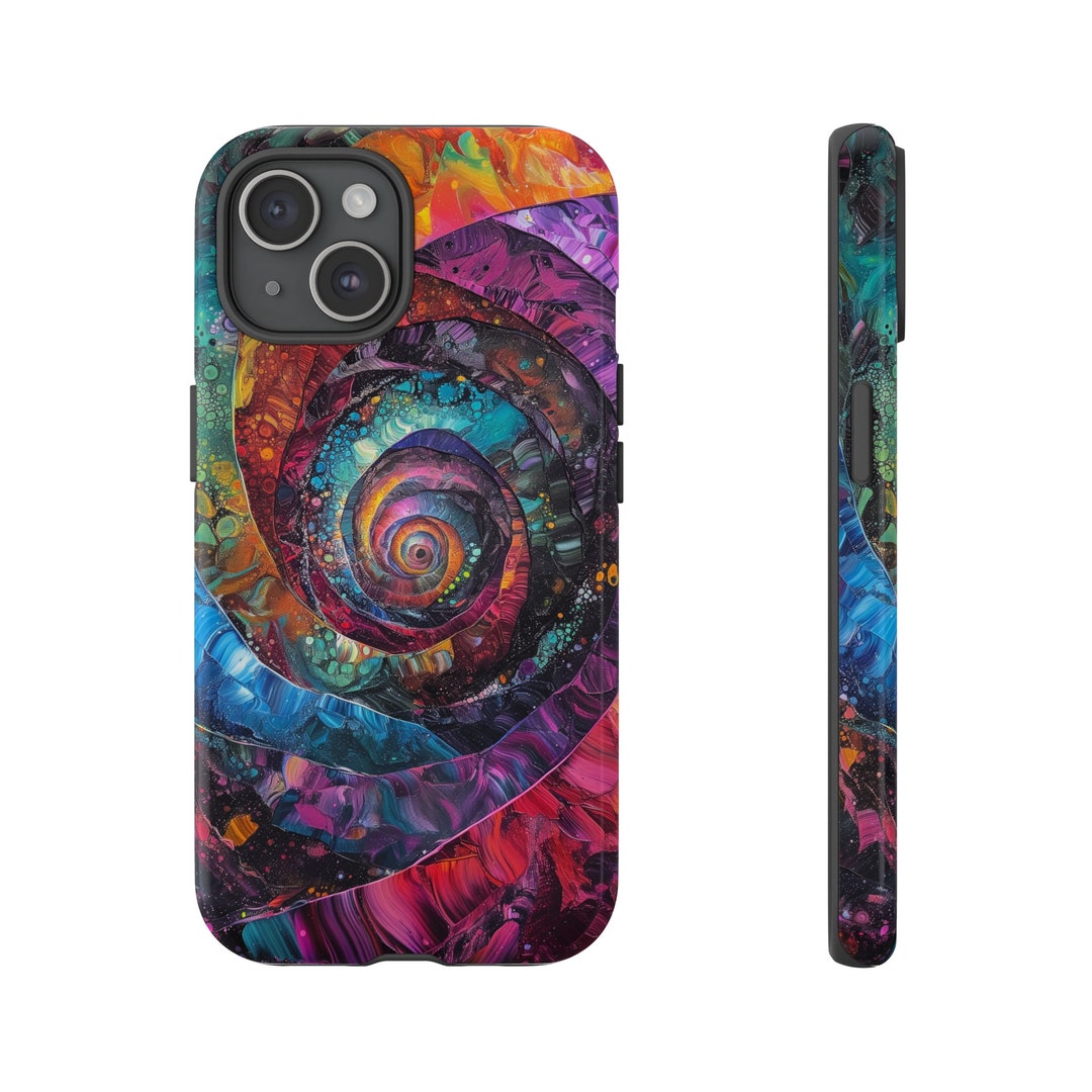 Watercolor Vortex Tough Dual Layer Cell Phone Case for Apple, Samsung ...