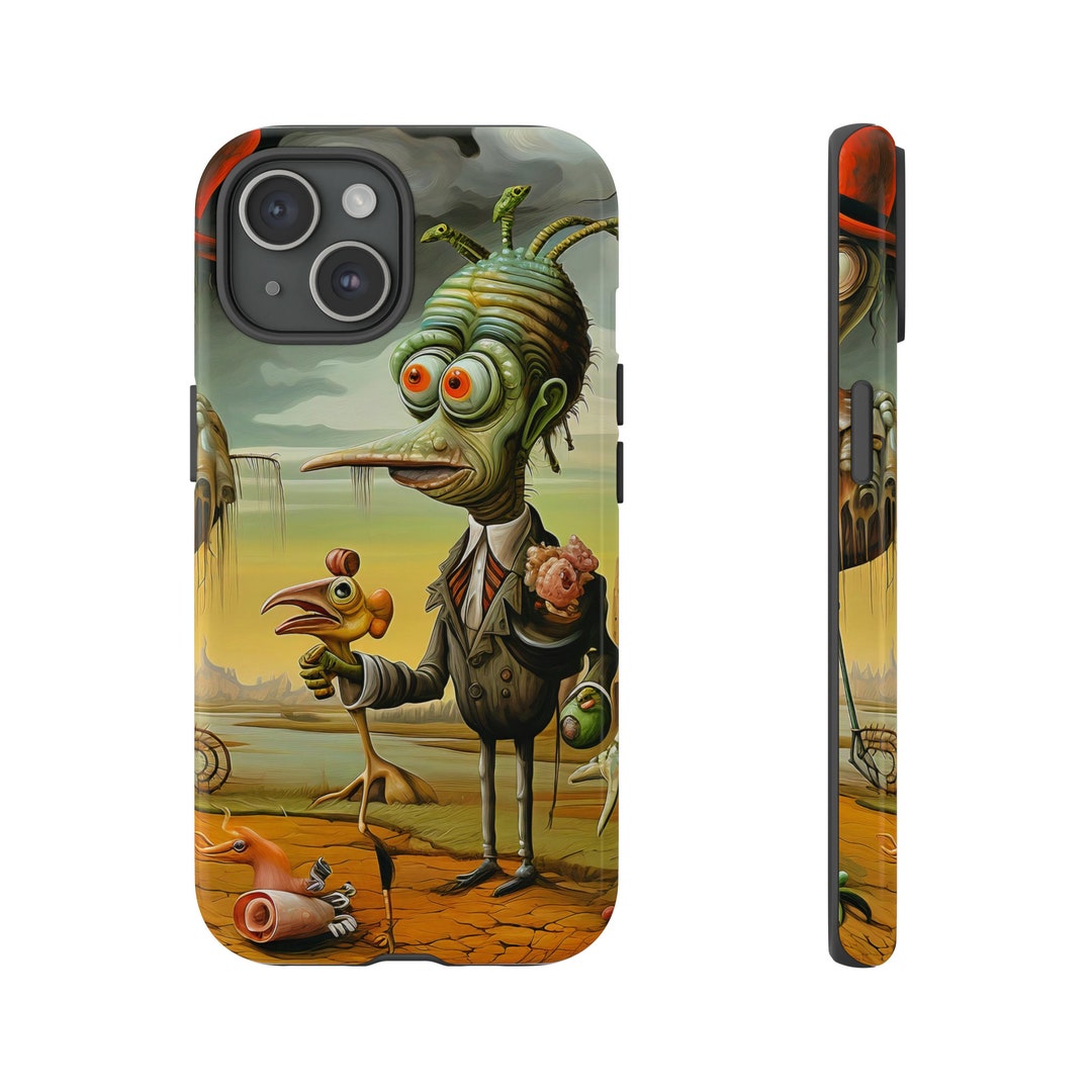 Trippy Rubber Chicken Guy Dali Inspired Tough Dual Layer Cell Phone ...