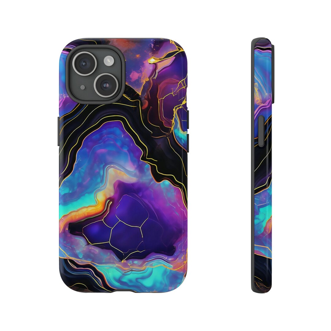Abstract Fire Opal Tough Dual Layer Cell Phone Case for Apple, Samsung ...