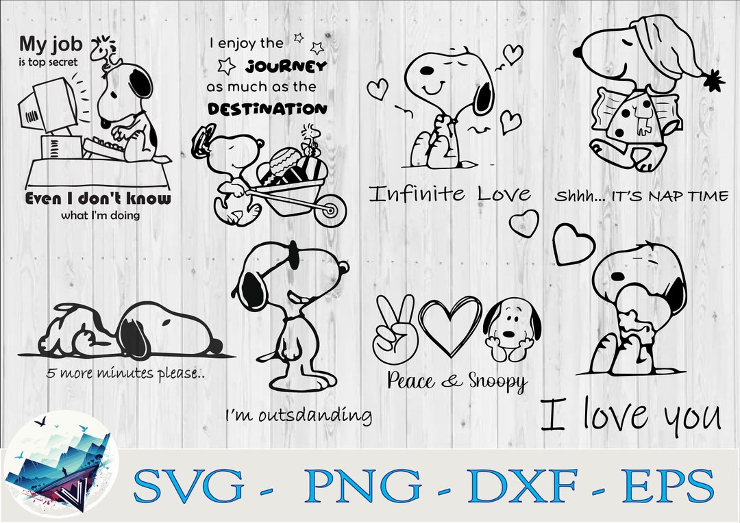 Snoopy Svg Bundle Peanuts Vector Clipart Snoopy SVG File - Etsy