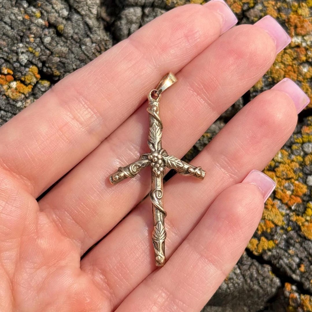 Tiwaz Rune Cross Pendant With Vine Pattern – Norse Viking Necklace ...
