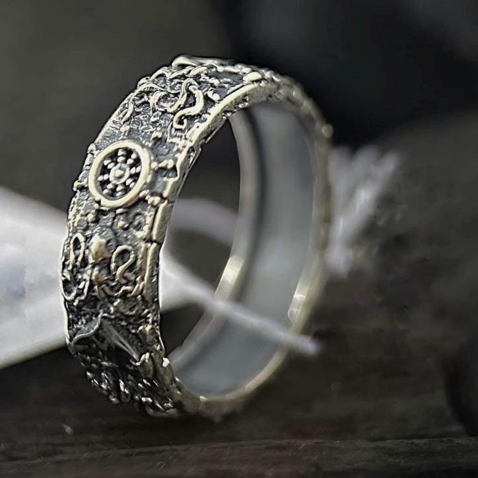 Nautical Seaman Ring - Captain's Pirate Ring With Anchor, Wheel ...