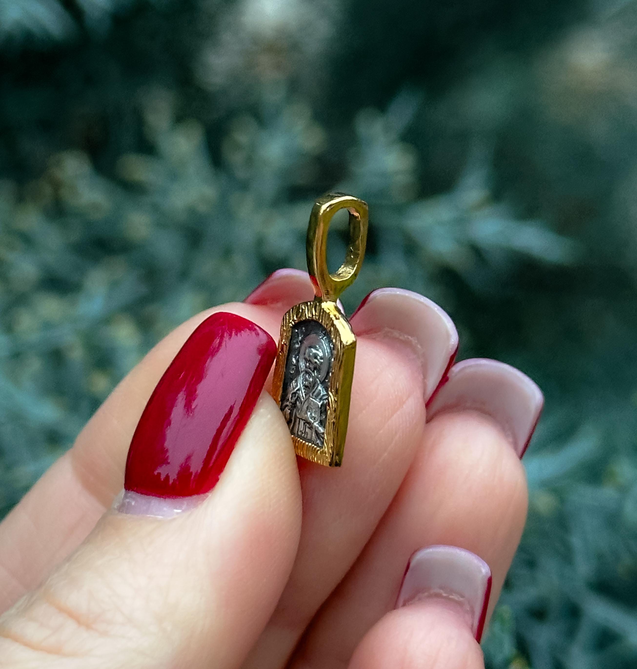 Saint Nicholas Gold Plated Silver Pendant - Handcrafted Christian ...