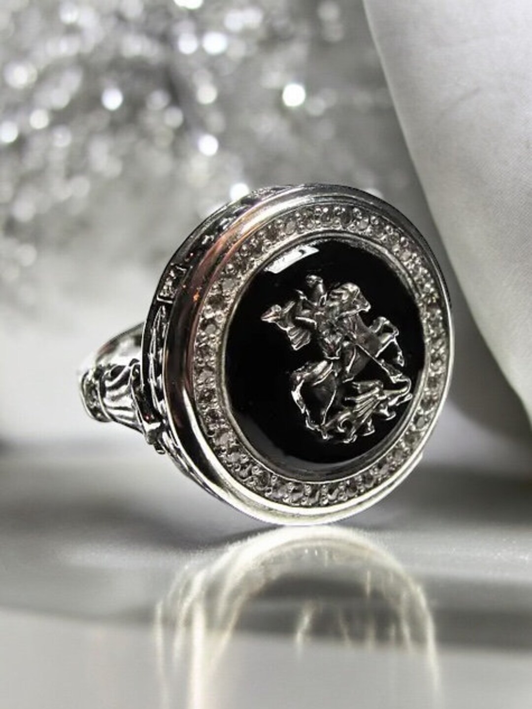 Silver Saint George Signet Ring - Christian Jewelry, Religious ...