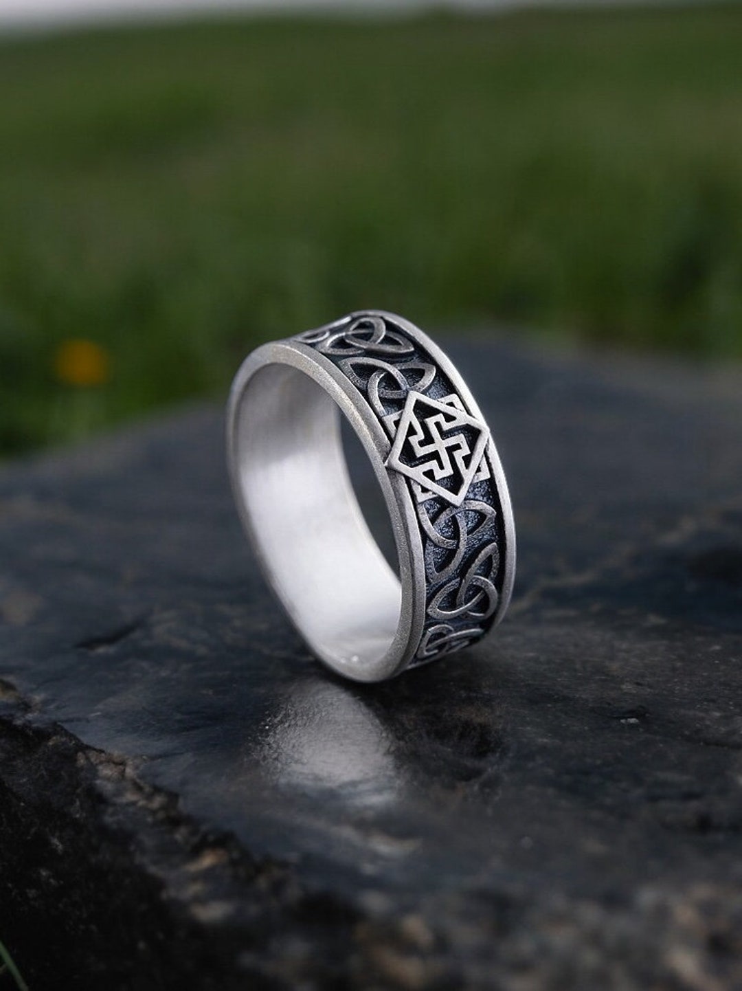 Norse Valkyrie Ring With Celtic Knot Design - Nordic Mythology Jewelry ...