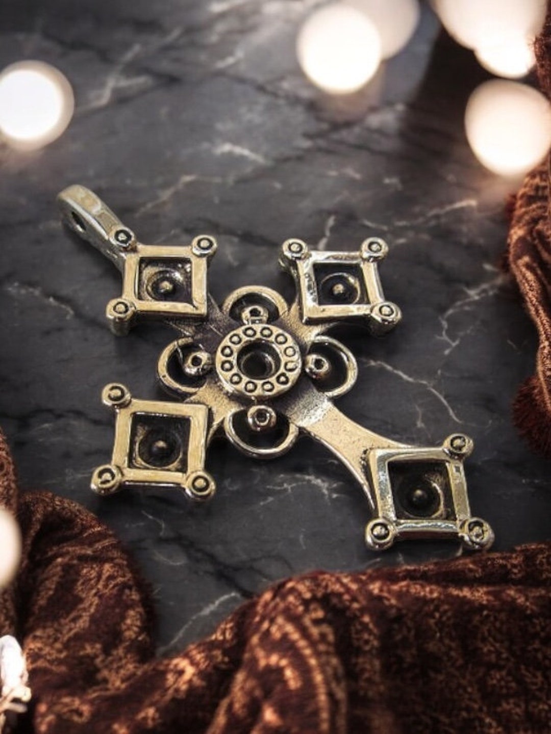 Medieval Maltese Cross Pendant - Brass Viking Pagan Norse Cross ...