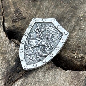 Shield Pendant of St. George the Victorious – Silver Saint George ...
