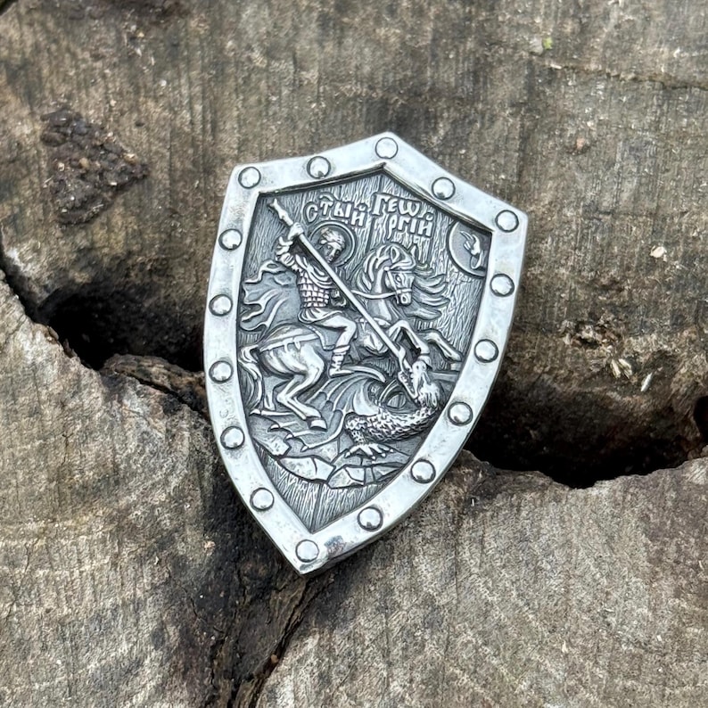 Shield Pendant of St. George the Victorious – Silver Saint George ...