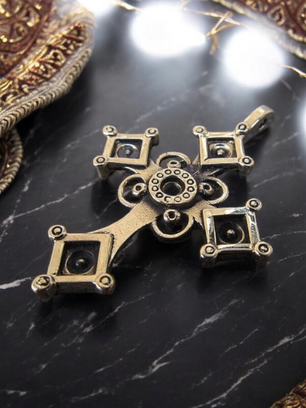 Medieval Maltese Cross Pendant - Brass Viking Pagan Norse Cross ...