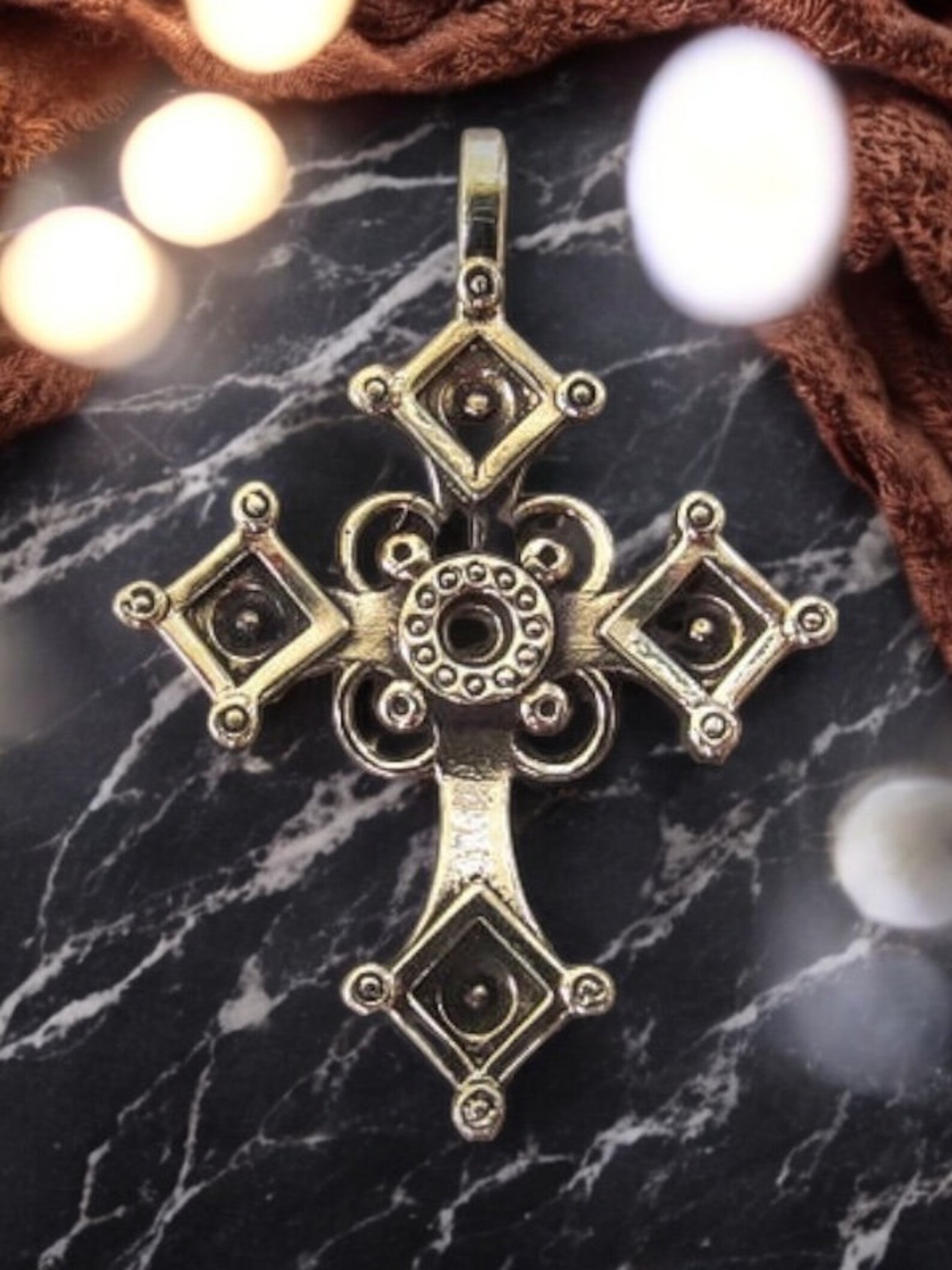Medieval Maltese Cross Pendant - Brass Viking Pagan Norse Cross ...