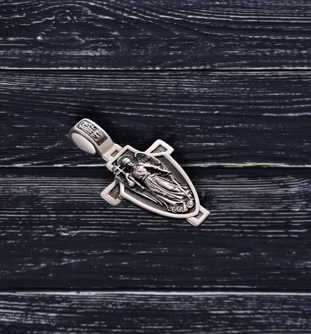 Silver Guardian Angel Protection Pendant Faith Necklace - Etsy