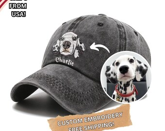 Custom Dog Baseball Cap Birthday Gift for Her Custom Embroidered Dog ...