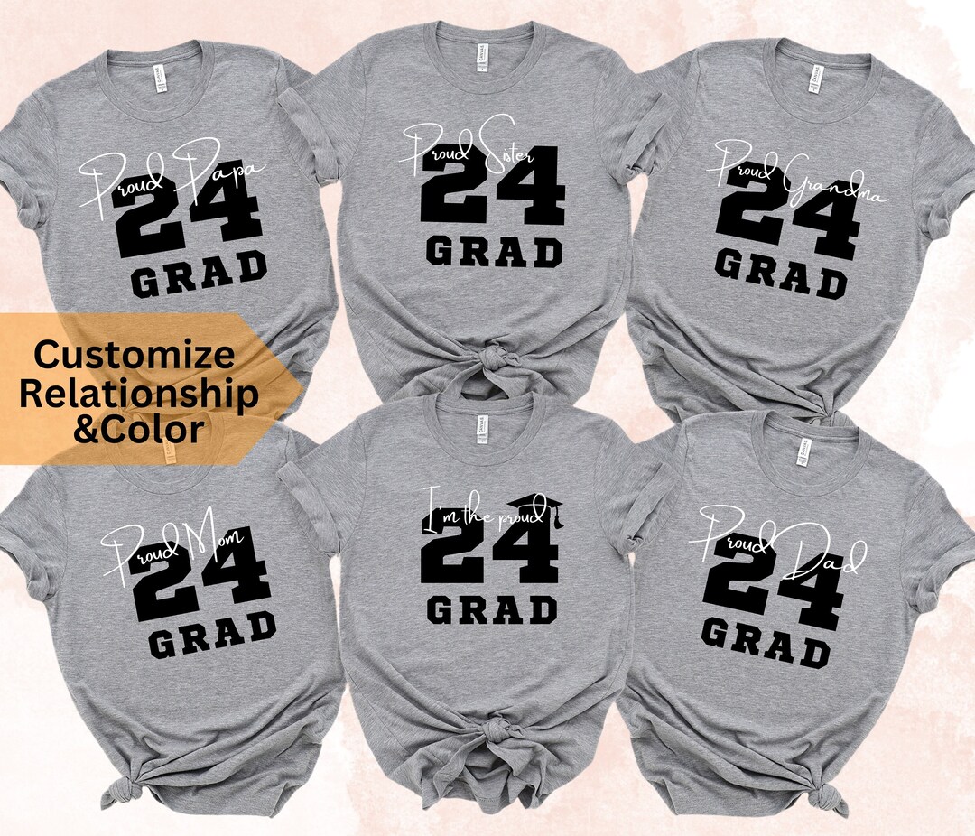 Customizable 2024 Graduate Family Group T Shirts Featuring Proud Family ...