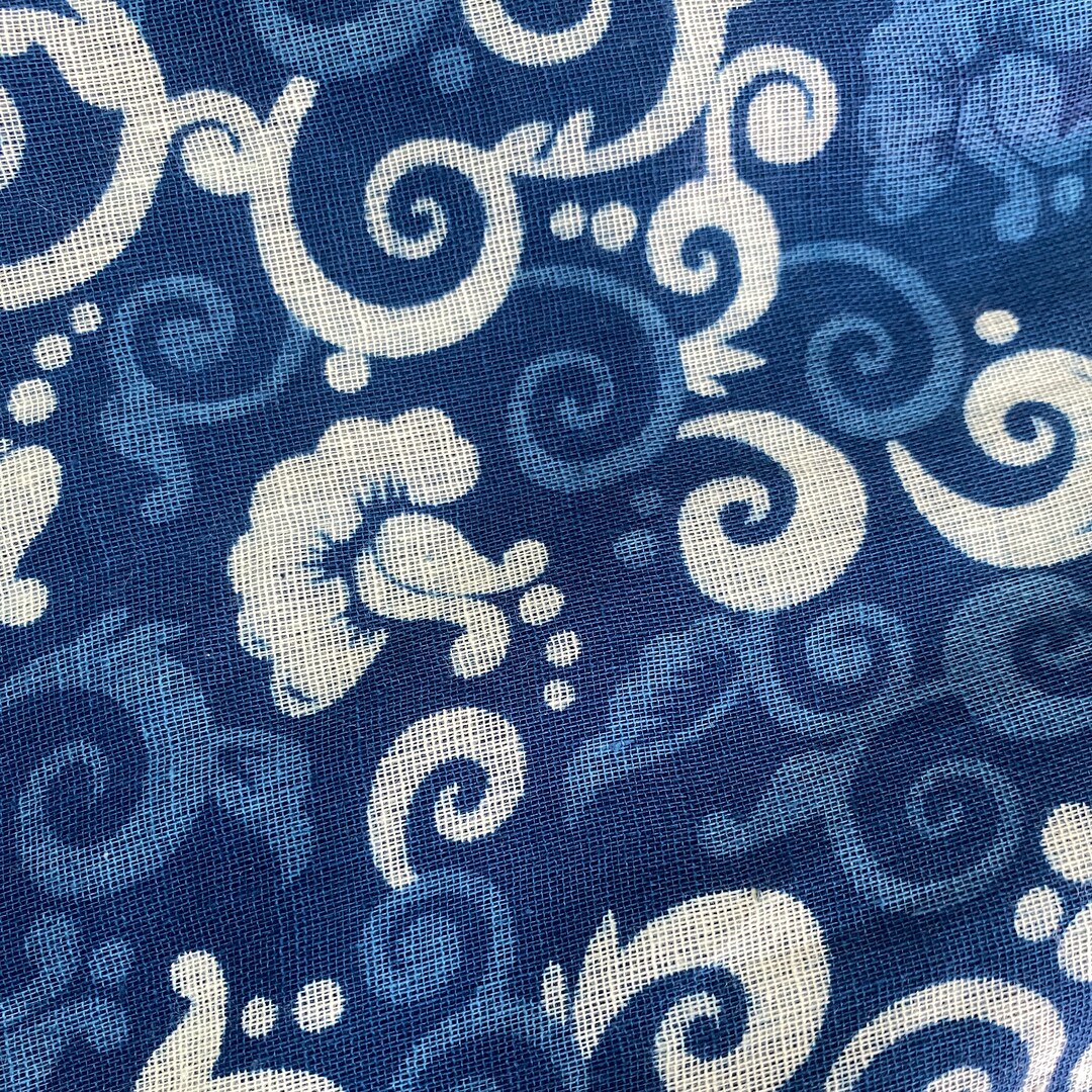 Indigo Dyed Thailand Salu Fabric, Printed Patterns by Metre - Elegant ...