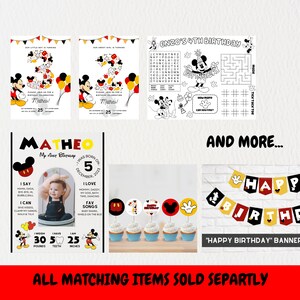 Editable Mickey 4th Birthday Invitation Canva Template, Printable ...