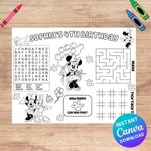 Minnie Mouse Birthday Party Coloring Sheet Minnie Party Minnie Mouse ...
