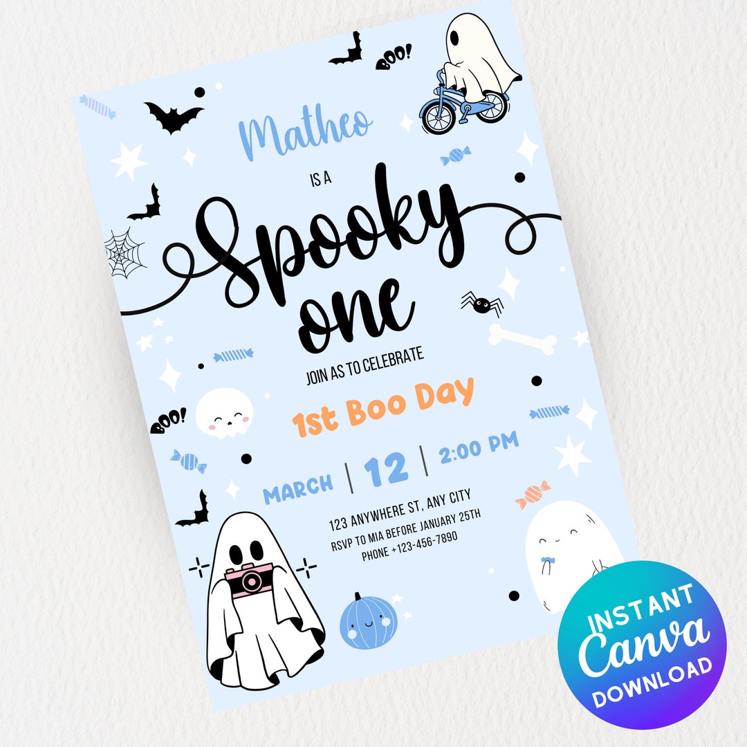 Editable Spooky Invitation, Halloween Birthday Invitation, Halloween ...