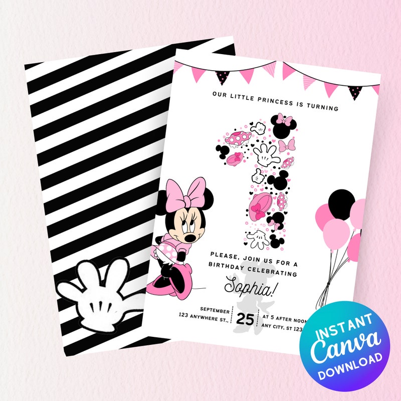 Minnie Invitations - Etsy