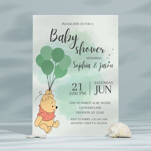 Editable Winnie the Pooh Baby Shower Invitation, Winnie Pooh Invitation ...