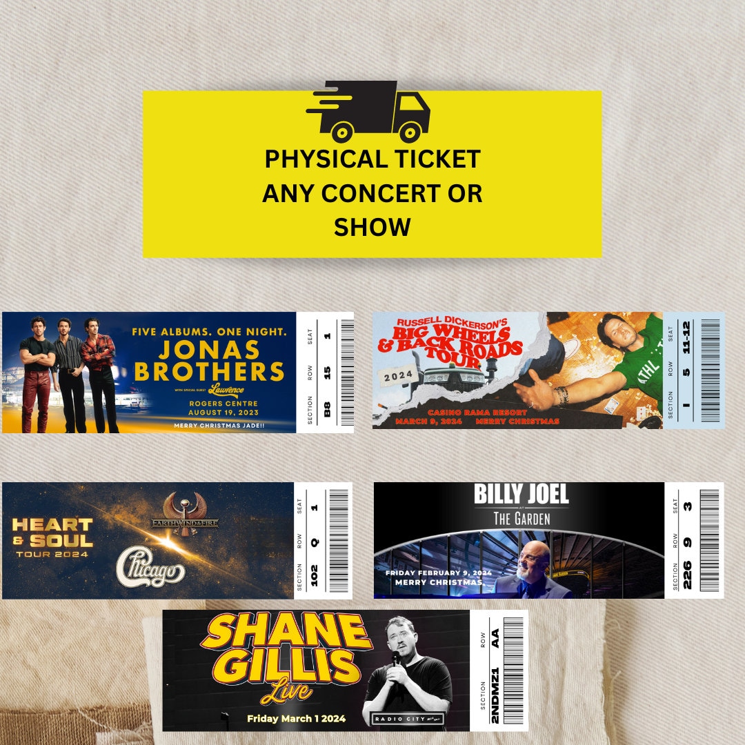 PHYSICAL TICKET, Custom Personalized Concert Ticket, Sports Ticket ...