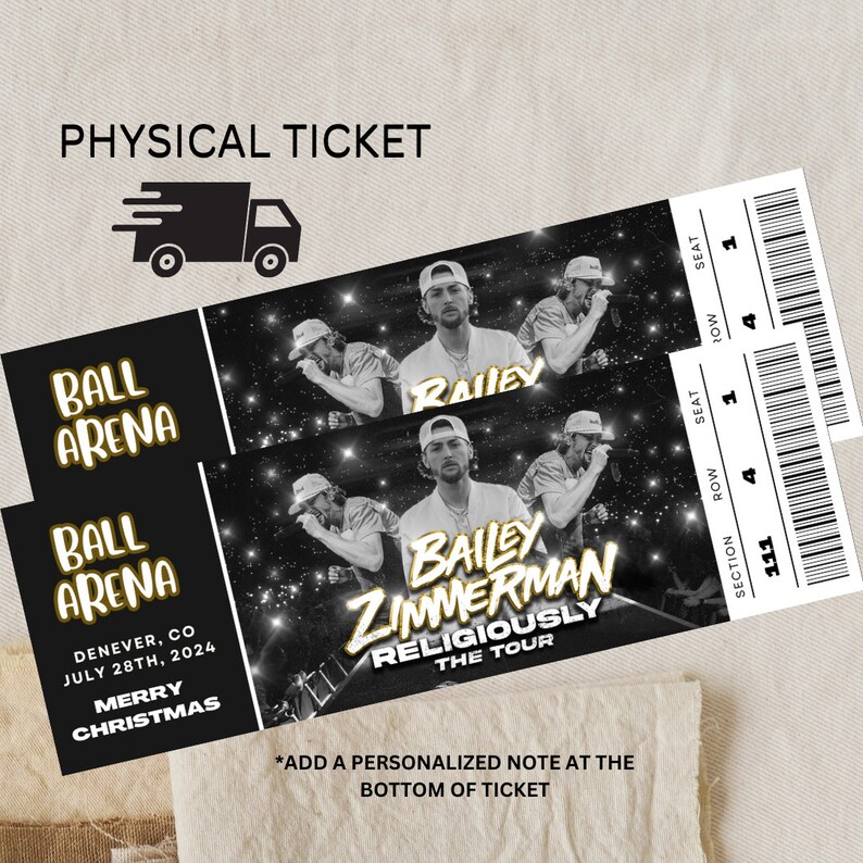 Concert Ticket Physical Ticket Personalized Conert Ticket - Etsy