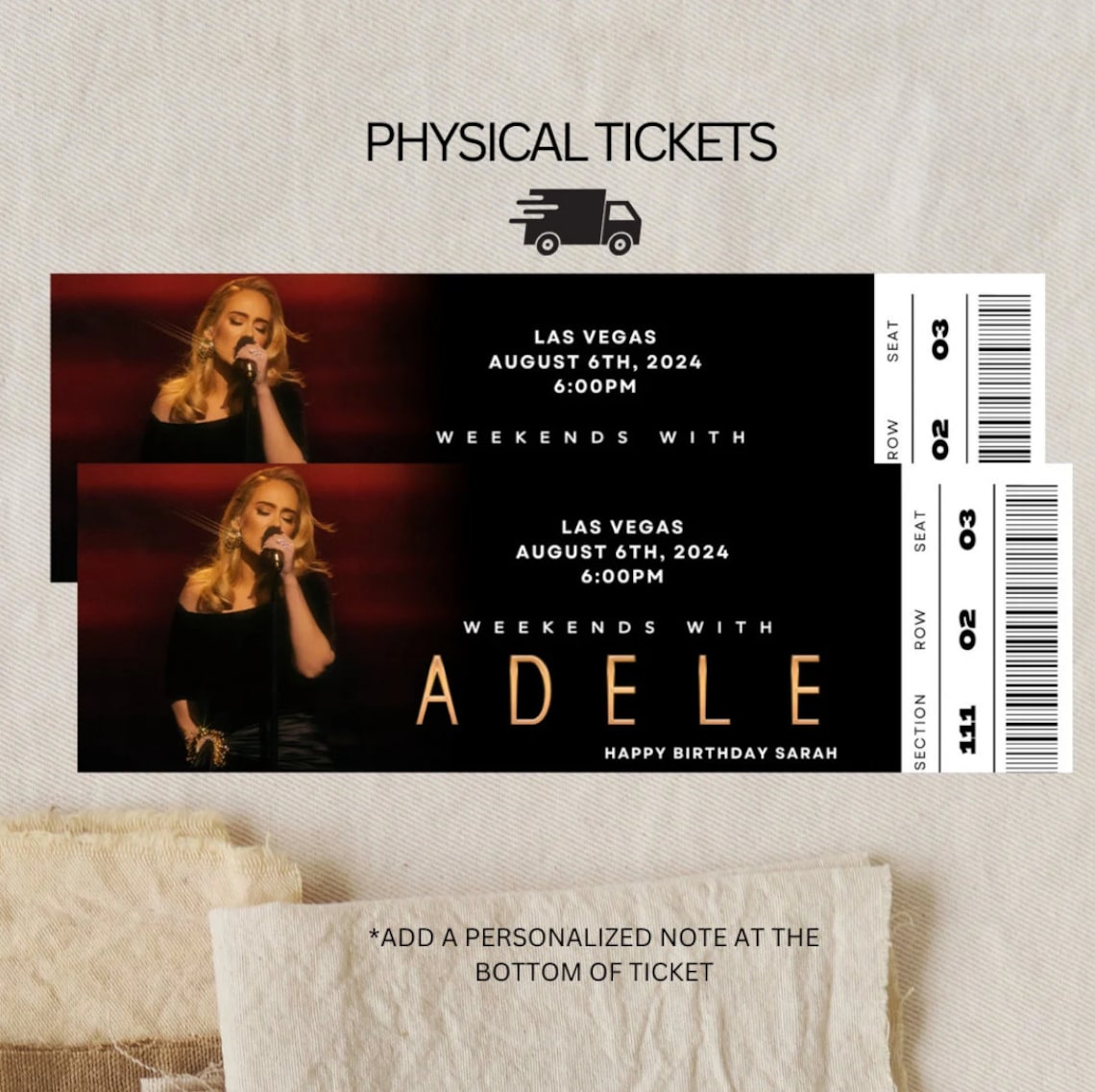 PHYSICAL TICKET Adele Concert Ticket Weekends With Adele - Etsy Canada