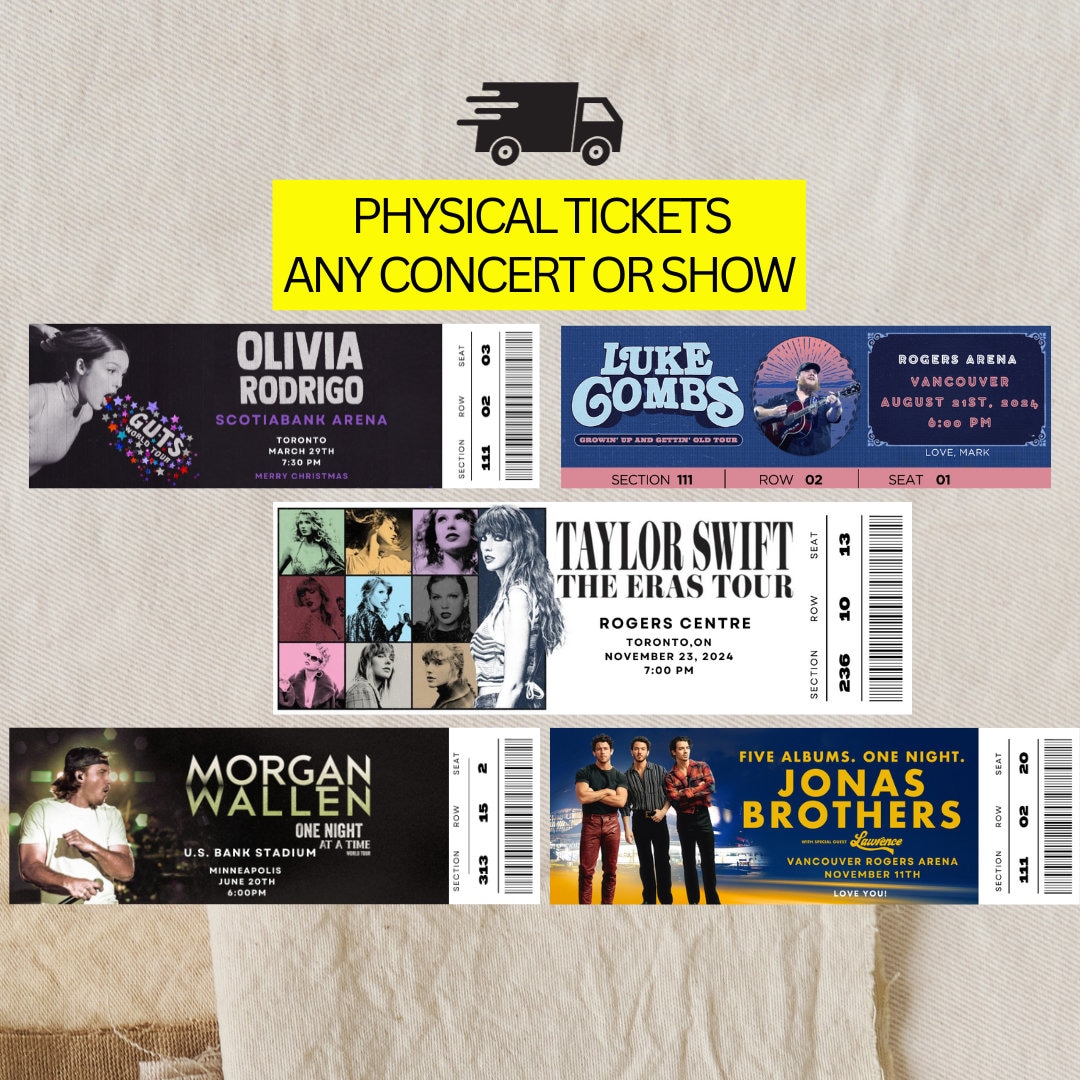 PHYSICAL TICKET Custom Personalized Concert Ticket Gift - Etsy Canada