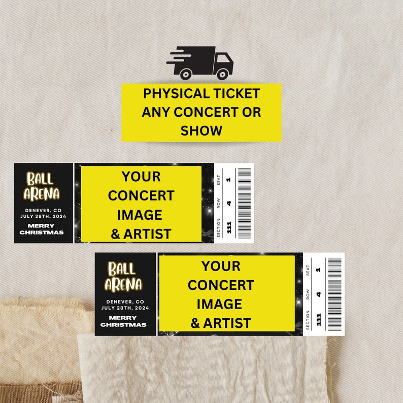 PHYSICAL TICKET Custom Personalized Concert Ticket Sports - Etsy