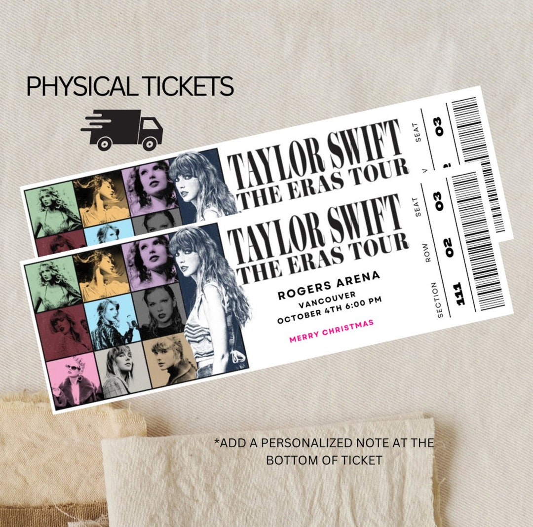 Physical Ticket, Eras Tour Taylor's Concert Ticket Souvenir, Eras Tour ...