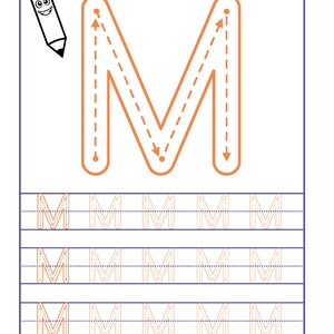 Trazado de letras mayúsculas del alfabeto - Etsy México
