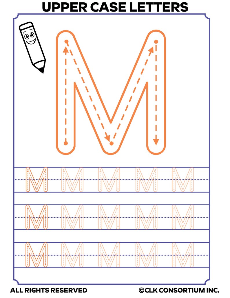 Trazado de letras mayúsculas del alfabeto - Etsy México