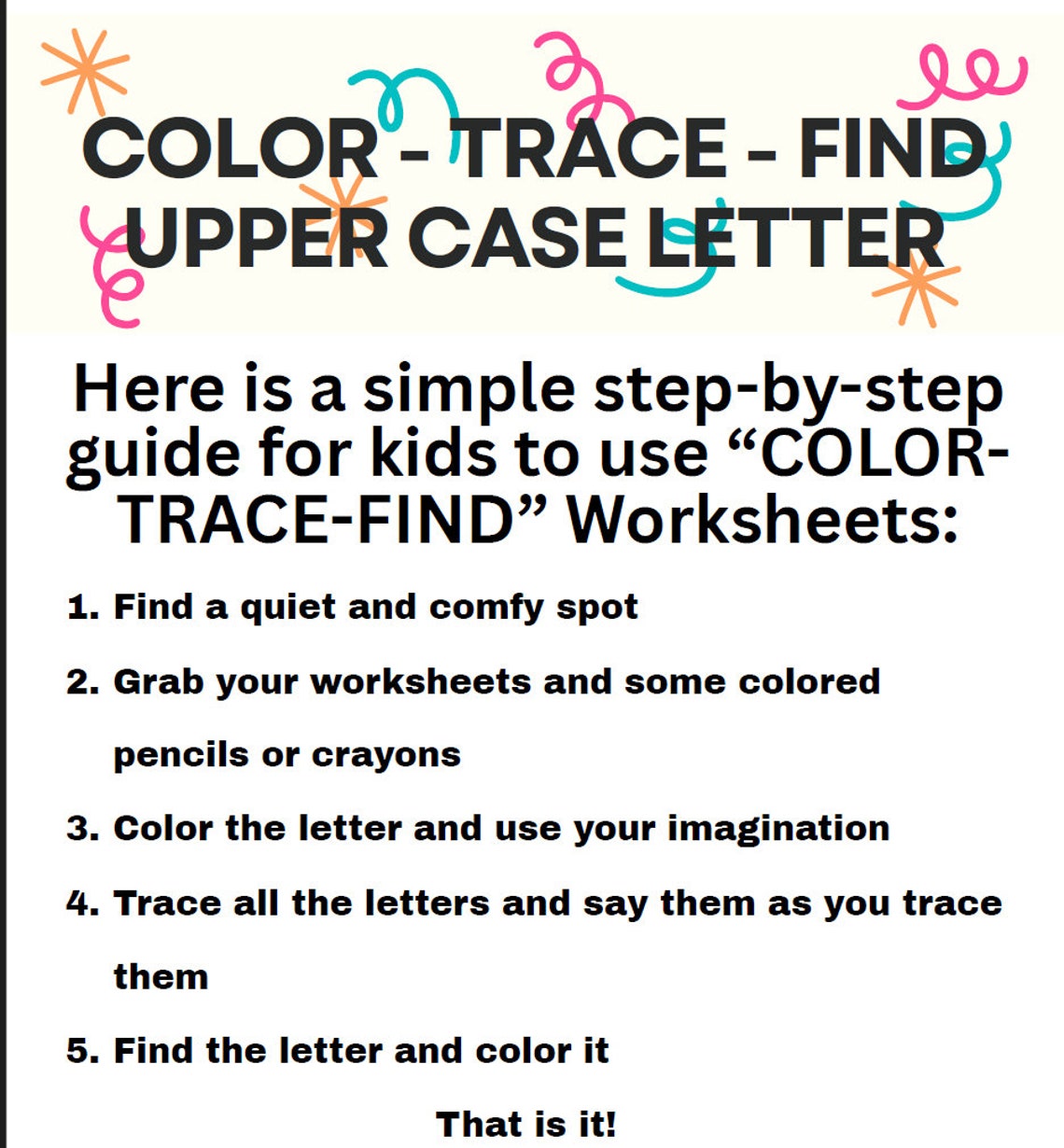 Alphabet Color Trace and Find Worksheets - Etsy