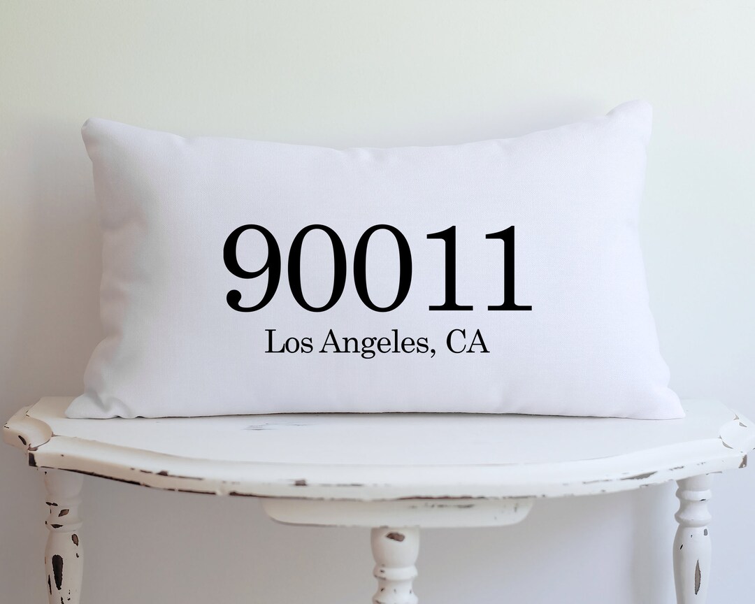 Custom Zip Code Pillow, State Throw Pillow, Lumbar Throw Pillow ...