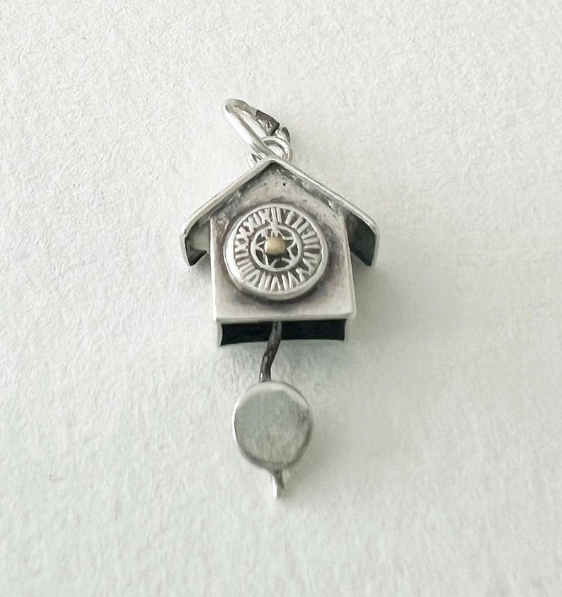 Vintage Silver Pendulum CLOCK CHARM - Etsy